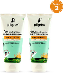 Pilgrim Sunscreen - SPF 50 PA+++ 2% Niacinamide Glow Sunscreen SPF 50 ...