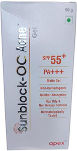 Sunblock OC Sunscreen - SPF 50 PA+++ Oil Control Sunscreen gel 50g ...