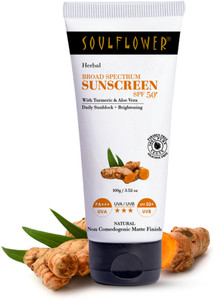 Soulflower Sunscreen - SPF 50+ PA+++ Broad Spectrum | Tan, Dark Circles ...