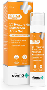 The Derma Co Sunscreen - SPF 50 PA++++ 1% Hyaluronic Sunscreen Aqua ...