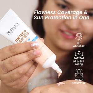DERMINA Sunscreen - SPF 50 PA+++ Tinted+ Sunscreen UVA+ UVB for ...