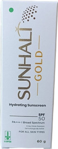 SUNHALT Sunscreen - SPF 50 PA+++ GOLD Hydrating Sunscreen - 60 gm ...
