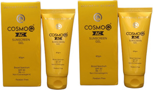 CosmoQ Sunscreen - SPF 50 PA+++ AC broad spectrum sunscreen gel ( pack ...
