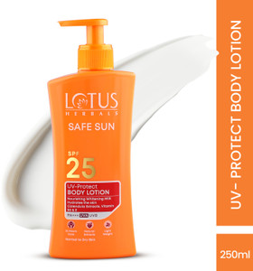 LOTUS HERBALS Sunscreen - SPF 50 PA+++ SAFE SUN UV-Protect BODY LOTION ...
