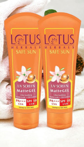 LOTUS HERBALS Sunscreen - SPF 50 PA+++ (Combo 2)50g Safe Sun UV Screen ...