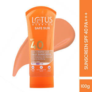 LOTUS HERBALS Sunscreen - SPF 40 SPF40(100g)3in1 Matte look daily cream ...