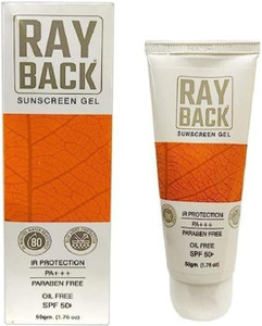 Ray Back Sunscreen - SPF 50 PA+++ Sunscreen Gel SPF 50+++ Oil Free ...