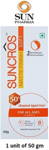 SUN PHARMA Sunscreen - SPF 50 PA+++ Sun Cros Matte Finish Soft Gel ...