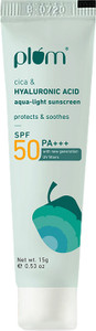 Plum Sunscreen - SPF 50 PA+++ Cica & Hyaluronic Acid Aqua-Light ...