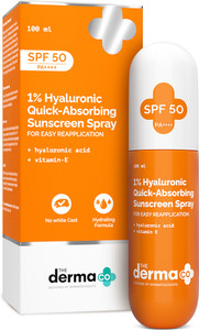 The Derma Co Sunscreen - SPF 50 PA++++ 1% Hyaluronic Quick-Absorbing ...