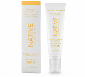 Native Sunscreen - SPF 50 Coconut & Pineapple Mineral Sunscreen Lotion ...