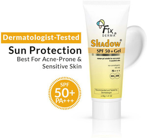 Fixderma Sunscreen - SPF 50+ PA+++ Shadow Sunscreen SPF 50+ PA+++ Gel ...