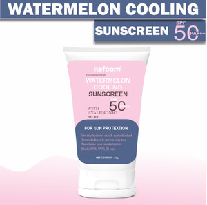 REFOAM Sunscreen - SPF 50+++ PA+++ Watermelon Hyaluronic Sunscreen SPF ...