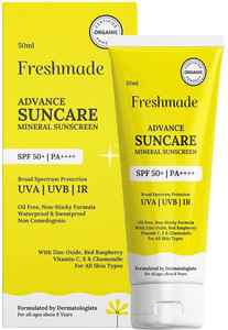 Freshmade Sunscreen - SPF 50 PA++++ Lightweight For Oily Skin No White ...