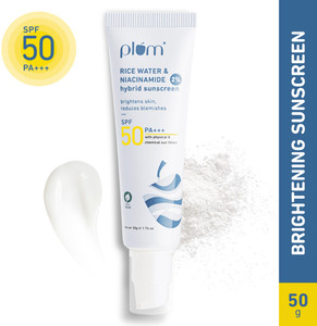 Plum Sunscreen - SPF 50 PA+++ PA+++ 2% Niacinamide & Rice Water ...