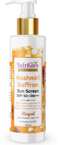 NutriGlow Sunscreen - SPF 50 PA+++ Luxury Skincare Kashmiri Saffron Sun ...