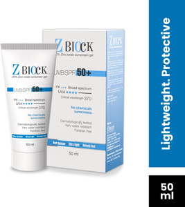 Z-Block Sunscreen - SPF 58 PA+ SPF50+ PA+++ 25%with Zinc Oxide ...