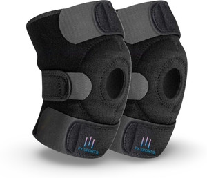 FY Sports 2 Pack Adjustable Knee Cap Support Brace Sports Gym Running ...