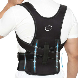 VKOSFIT Long Dual Metallic Plate at Back Brace Shoulder Upright Support ...