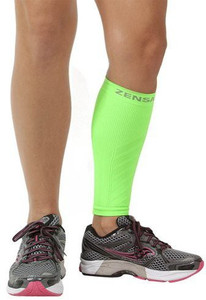 Zensah Calf/Shin Splint Compression Sleeve (Singe Sleeve) Neon Green X ...