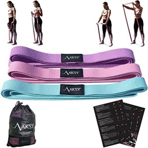 Zaksy Fabric Resistance Body Band Set Long Resistance Bands For ...