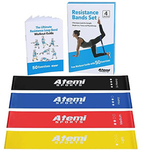 Atemi Sports Mini Resistance Loop Bands For Working Out Set Of 4 ...