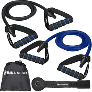 Imua Sport Resistance Bands With Handles And Door Stopper Set Of 2 10Lb ...