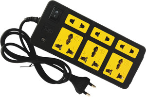 K SHRIJI HEAVY-DUTY 6 Socket & 1 Switch Extension Board With 1 Mtr Long ...