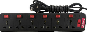 Skeisy new-black-6+6- Boards 6AMP Surge Protector Power Strip Multi ...