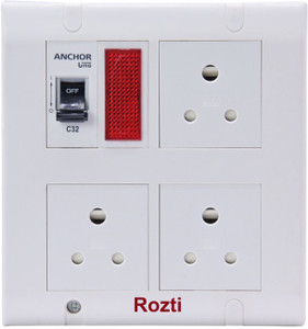 Rozti 8 Modular PVC 6A 3 Pin Modular 1 Indicator, 1 Modular MCB(25A ...