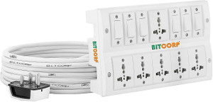 BITCORP Extension Board 6 Way Socket and 6 Switch 6A 10A 13A (2500W) 2 ...