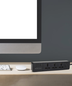 Dotcom 3 USB Port + 3 Power Sockets Smart Electric Universal Extension ...