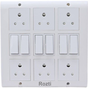 Zraxx 18 Modular PVC 6A 3 Pin Modular , Socket-5 -1.5m Wire 3 Core with ...