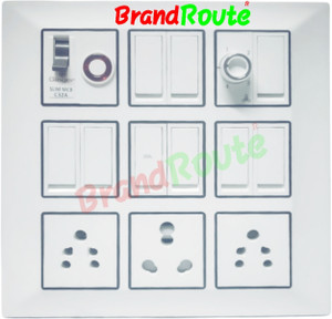 BrandRoute 18 Modular Switch Socket Board Wall Mount Assembled 3 Socket ...