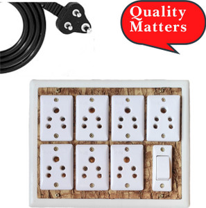 HOLLERA 7 Socket & 1 Switch Board with ISI approved/Branded Switch ...