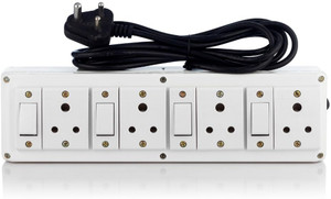 JELECTRICALS Premium White Extension Switch Board With 4 Socket and 4 ...