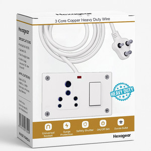 HexaGear 3M Long Cable 16A 5 Pin Socket Extension for Laptop, Home ...