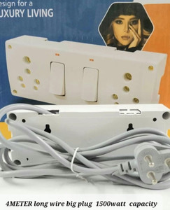 BAHUL Big plug heay duty wire 1500watt capacity extension 2 Socket ...