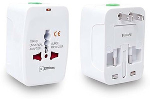 EMBox Travel Adapter, Worldwide All in One Universal Travel Adaptor 1 ...