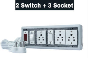 KHOPALA 3 Socket 2 Switch Board with 3 Yard wire 3 Socket Extension ...