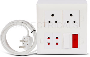 JELECTRICALS Premium Modular Extension Board With 3 Core Wire 4 Socket ...