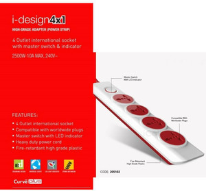 SOLIDCIRCUIT Multi Plug Power Strip Extension Board Cord 2 Meter Long ...