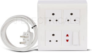 JELECTRICALS Premium Modular Extension Board With 3 Core Wire 4 Socket ...