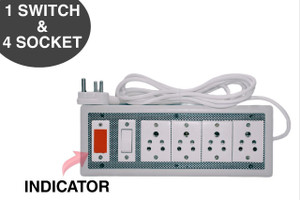 KHOPALA 4 Socket 1 Switch Board with 3 Yard wire 4 Socket Extension ...