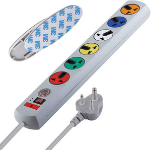 MX 180° Rotatable 4 Way Output Universal Socket with Spike Guard Surge ...