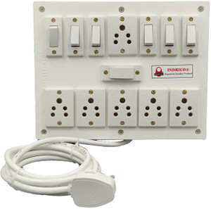 INDRICO Extension Box 6 Sockets and 6 Switches, Fuse with Heavy Cable ...