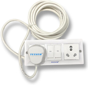 TELVER 2 Meter Long Cord with Individual 16 Amp Switch 16 Amp Socket 1. ...