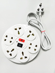 Meer Extension Board, 6 Amp Multi Plug 8 Point Strip, Extension Cord (3 ...