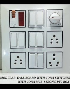 BAHUL Modular board with CONA MCB CONA SWITCHES 3 Socket Extension ...