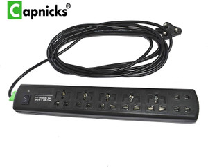capnicks 5 Meter Long Wire Extension Cord 7+1 Computer Spike Board with ...